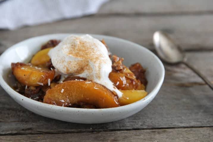 Healthy, Homemade Coconut Peach Crumble Recipe - Dr. Axe